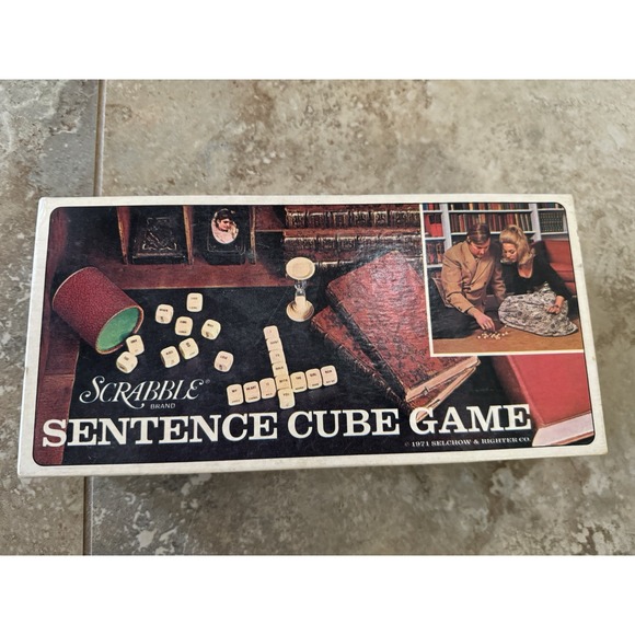 Games | Vintage Scrabble Sentence Cube Gamewooden Tiles 1971 Missing ...